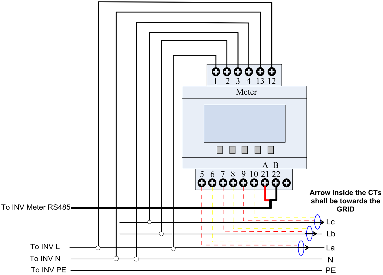 Acrel ACR10R Single & Three Phase Power Meter 120A with CT for Solis & Alpha ESS - Acrel